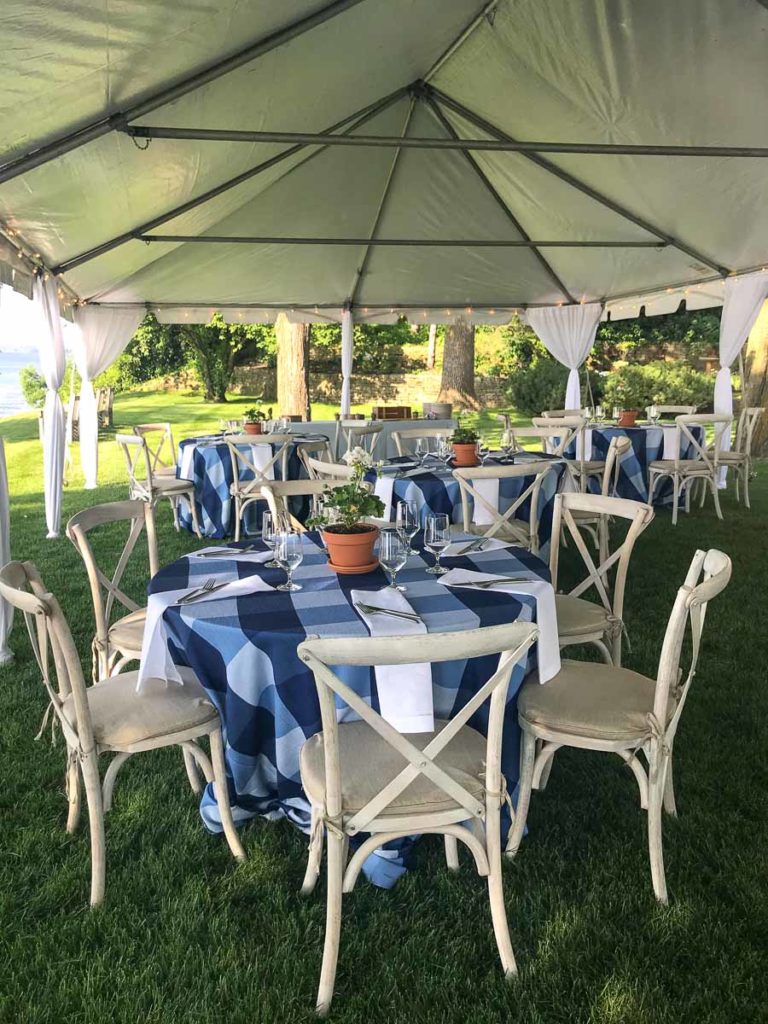 LINEN : Blue Buffalo Plaid | Après Event Décor and Tent Rental