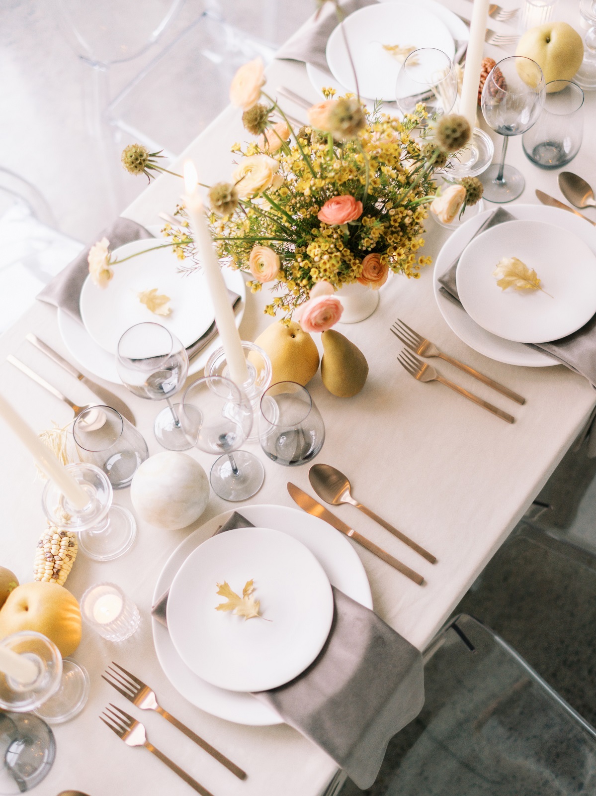 Pewter Velvet Lounge : Brushed Bronze Flatware | Après Event Décor and ...