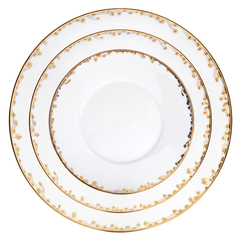 New China : Gold Fleur China | Après Event Décor and Tent Rental