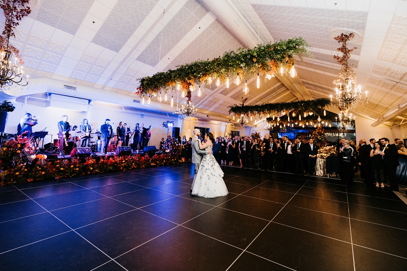 Dance Floors : Black Indoor Dance Floor | Après Event Décor and Tent Rental