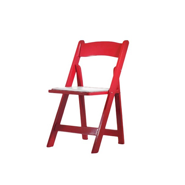 Seating : RED PADDED FOLDING CHAIR | Après Event Décor and Tent Rental