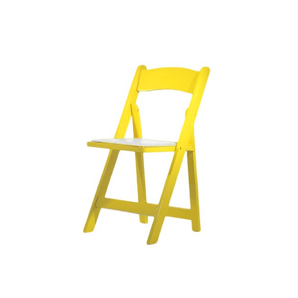 Seating : YELLOW PADDED FOLDING CHAIR | Après Event Décor and Tent Rental